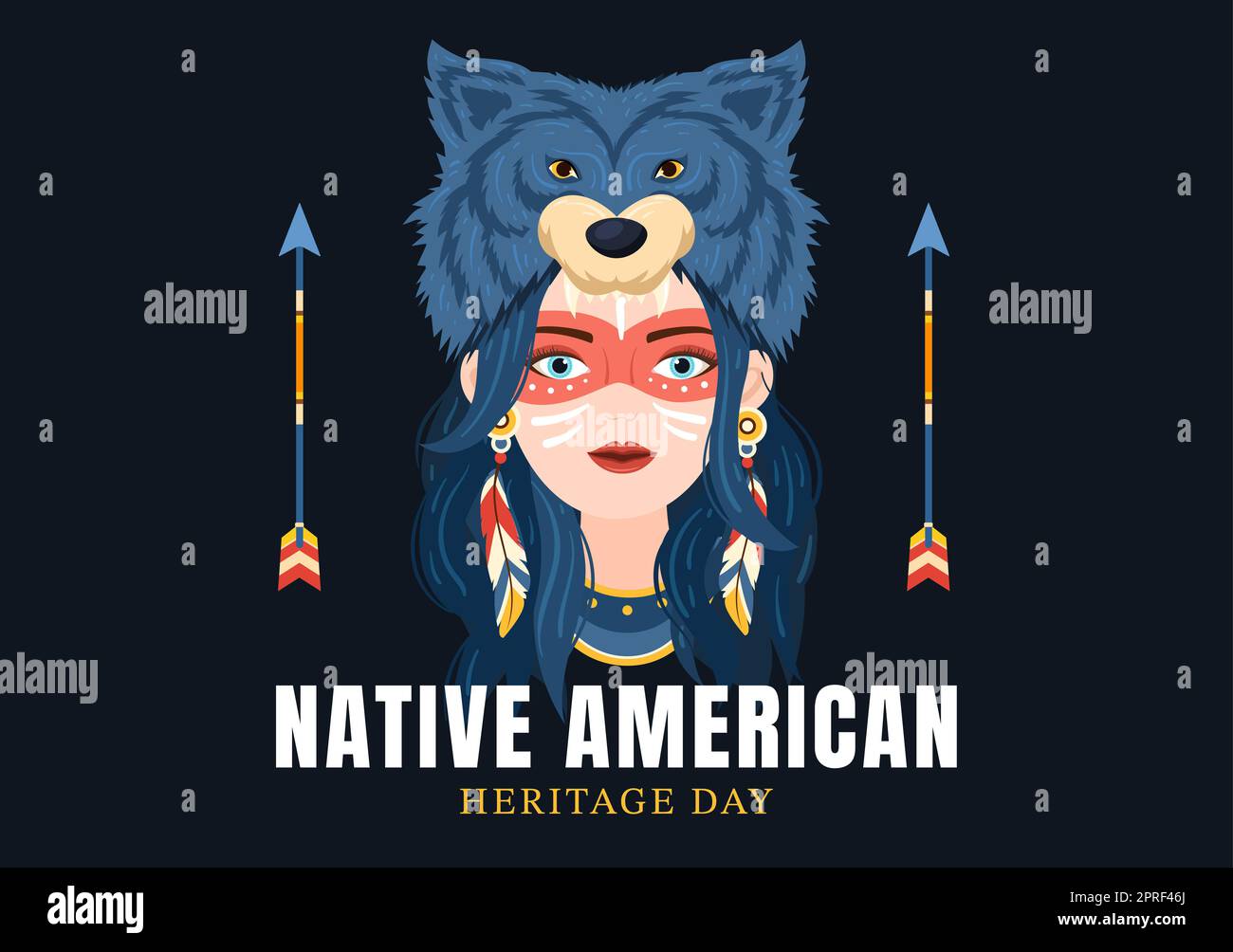 Native American Heritage Day Template Hand Drawn Cartoon Flat ...