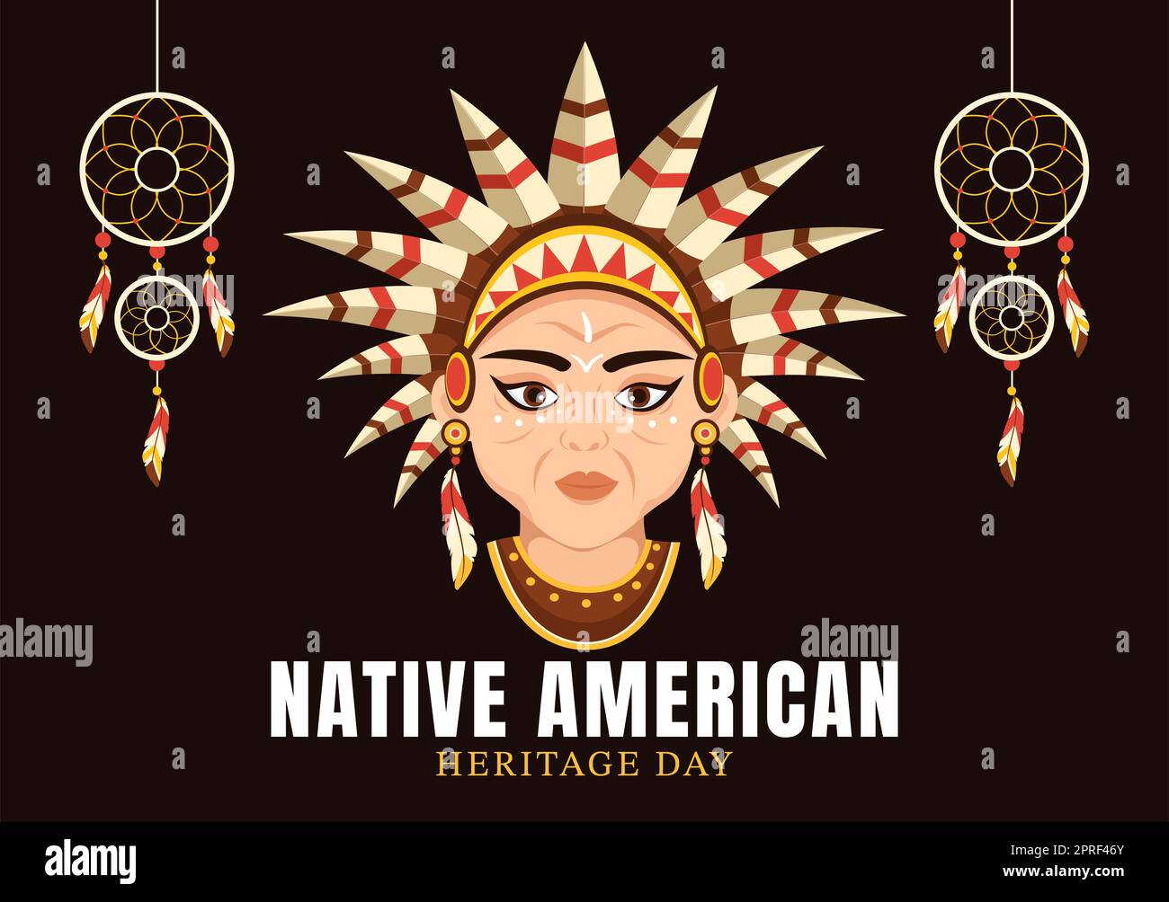 Native American Heritage Day Template Hand Drawn Cartoon Flat ...