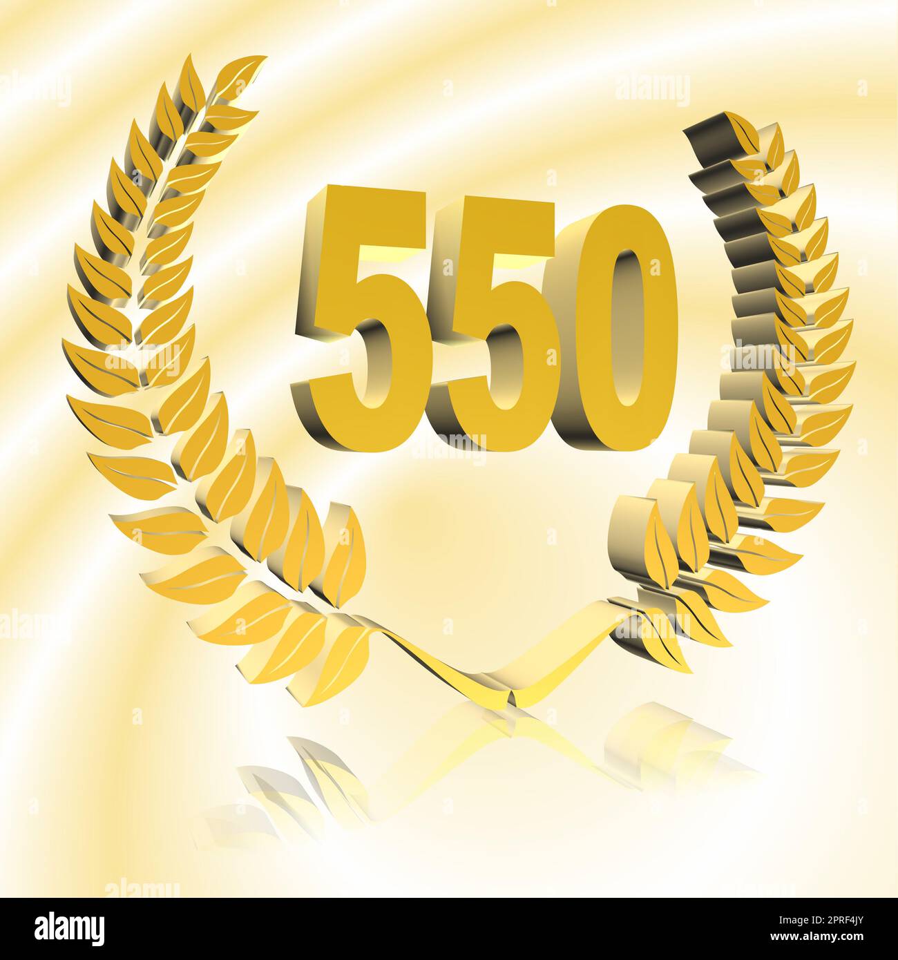 Number 550 with laurel wreath or honor wreath as a 3D-illustration, 3D-rendering Stock Photo - Alamy