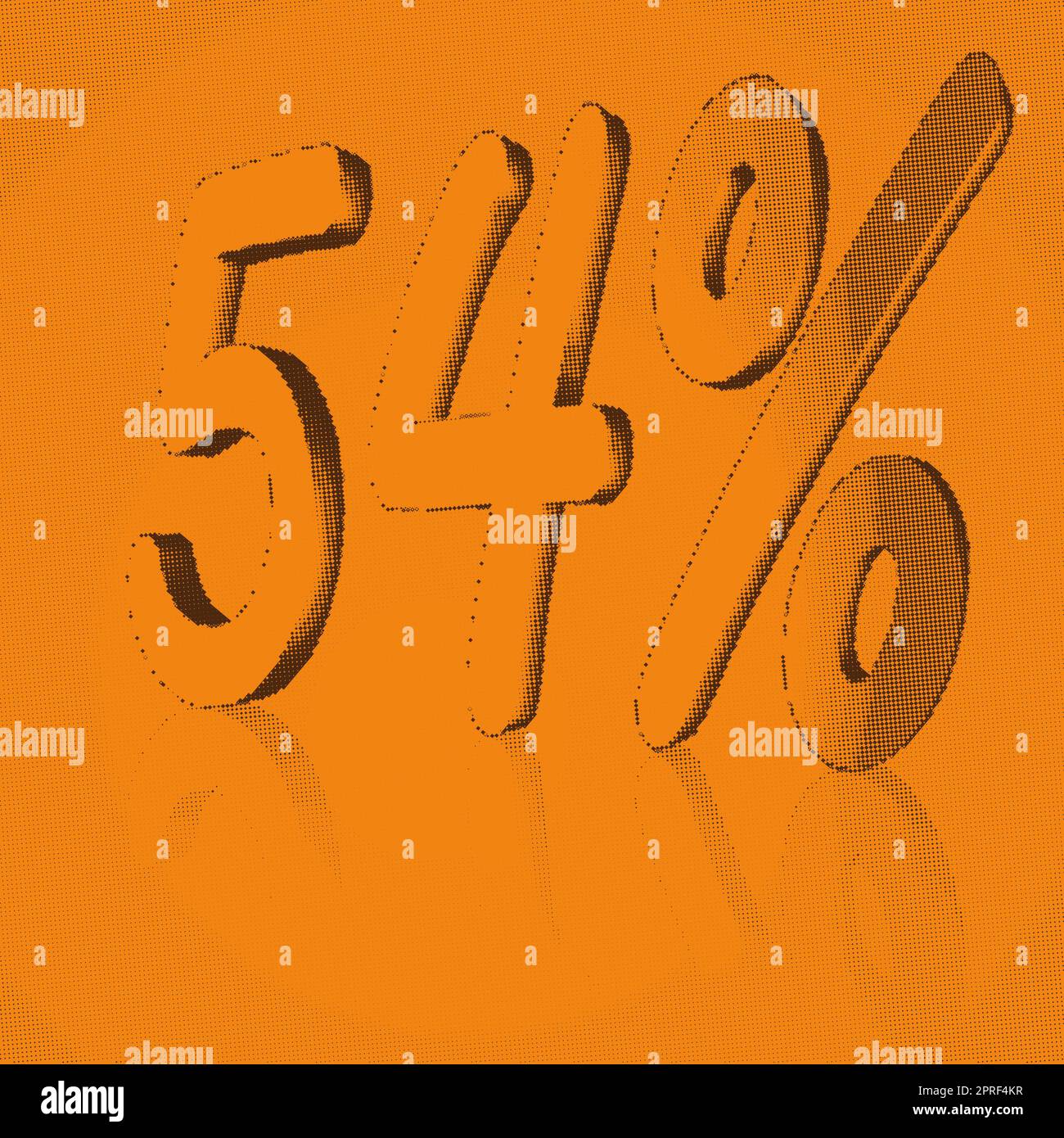 54%, 54 percent as a 3D illustration, 3D rendering Stock Photo - Alamy