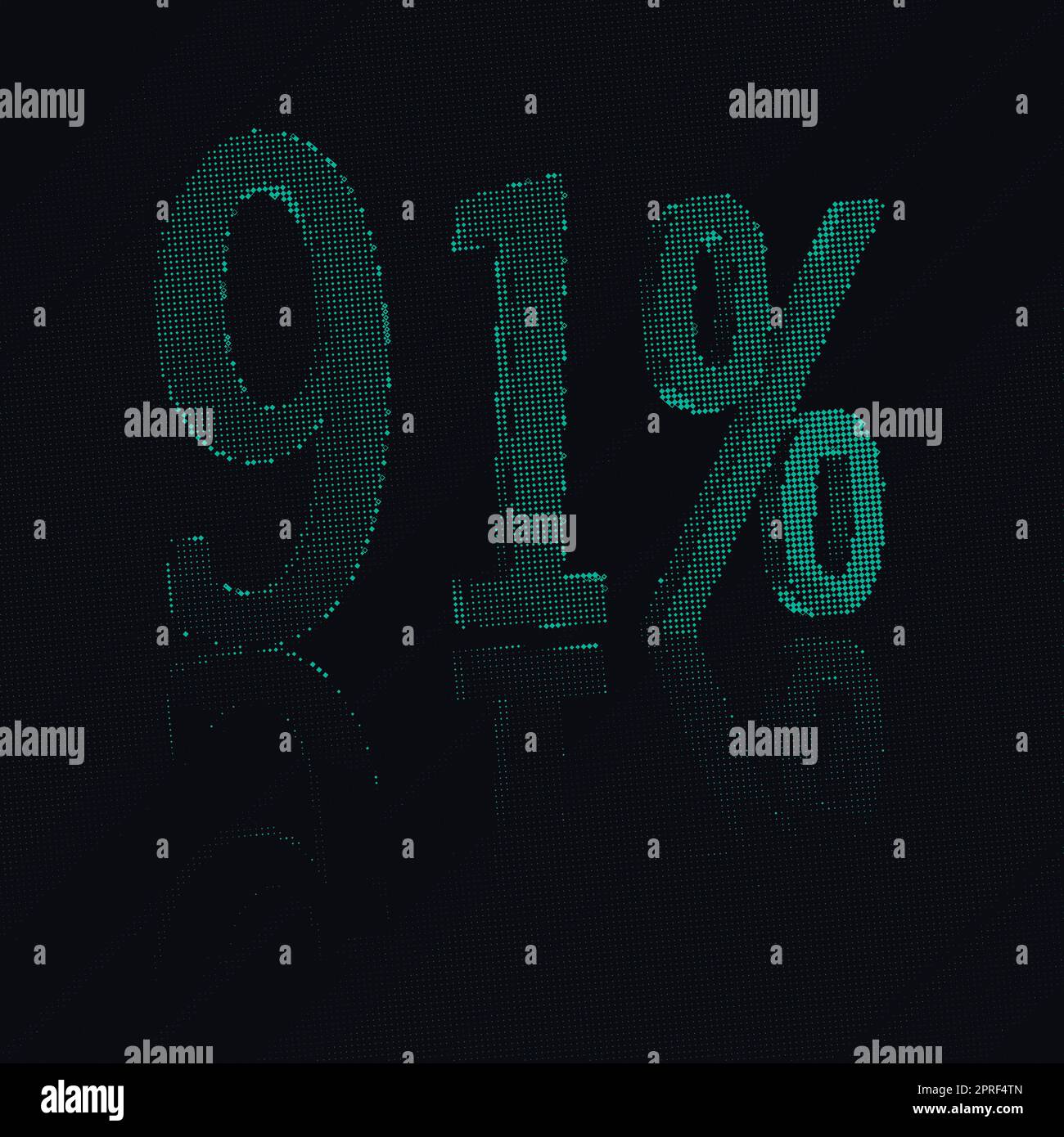91%, 91 percent as a 3D illustration, 3D rendering Stock Photo - Alamy
