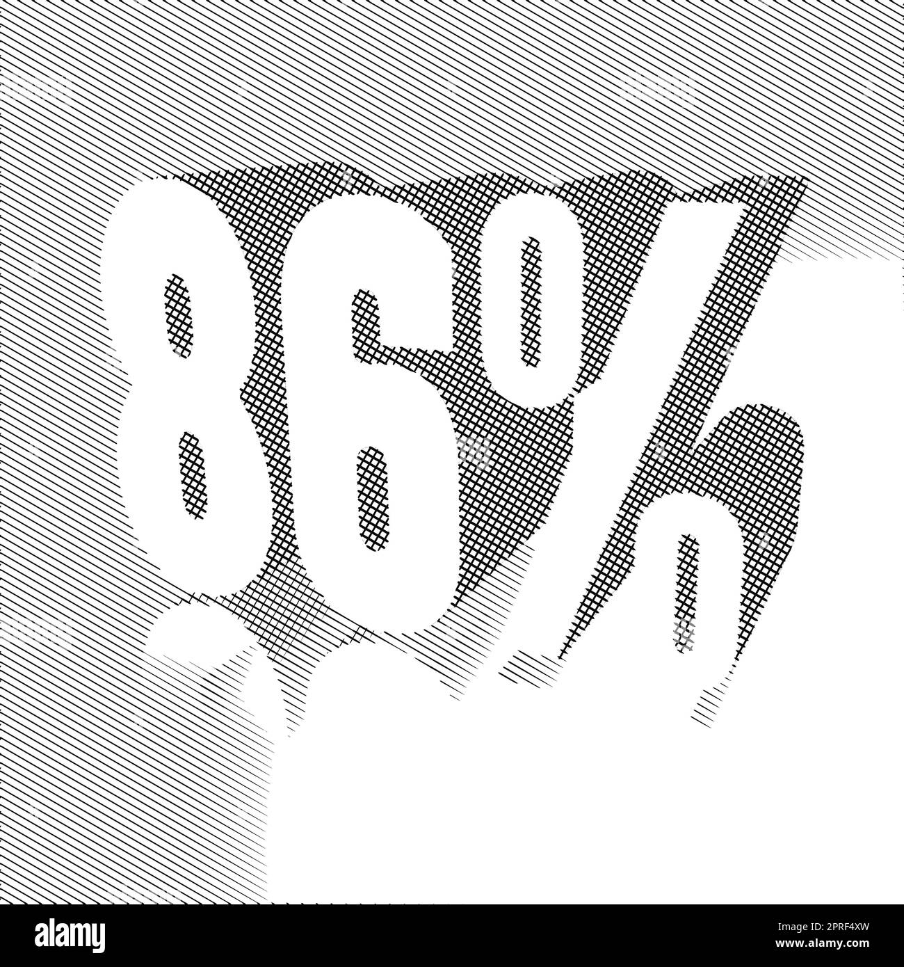 86%, 86 percent as a 3D illustration, 3D rendering Stock Photo - Alamy