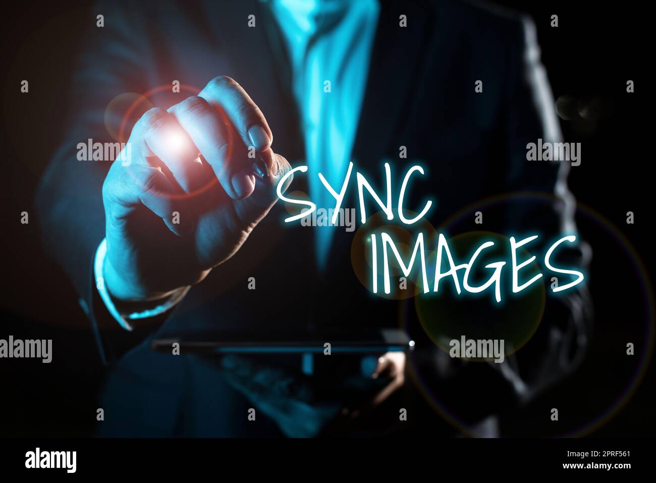Text sign showing Sync Images. Business overview Making photos ...