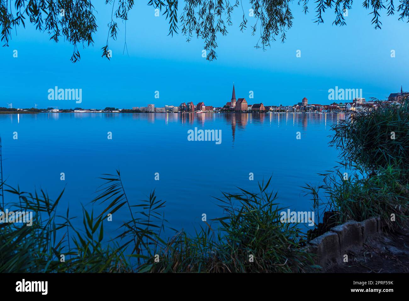View over the river Warnow to the city Rostock, Germany Stock Photo - Alamy