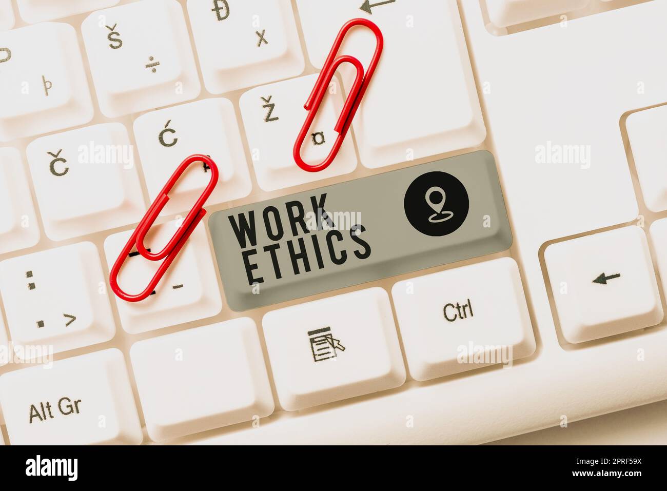 Inspiration showing sign Work Ethics. Word Written on A set of values ...