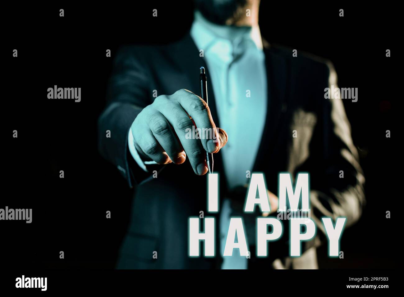 Sign displaying I Am Happy. Word Written on To have a fulfilled life ...