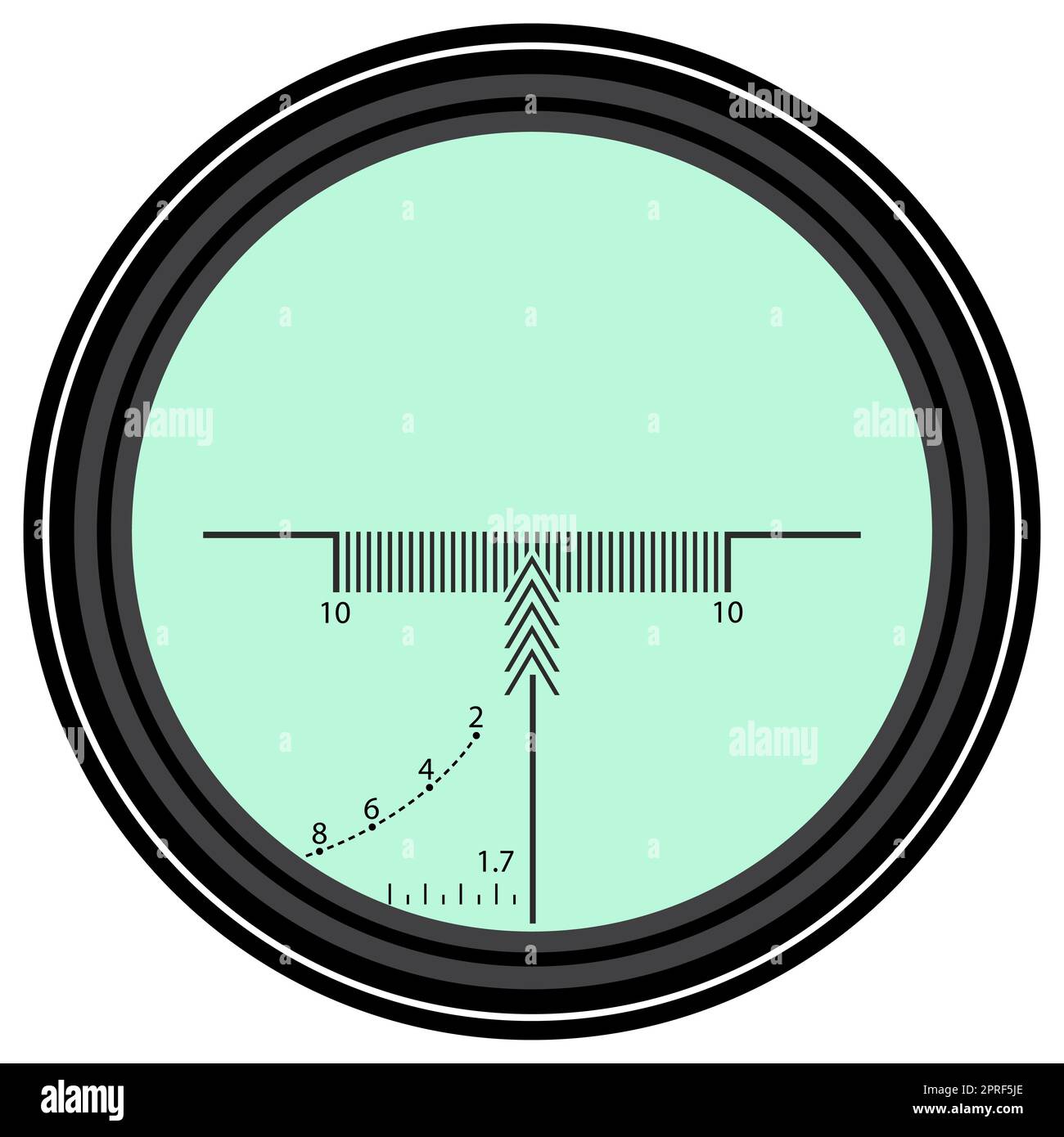 Optic Sight with Green Glass Isolated on White Background. Rifle or Gun ...
