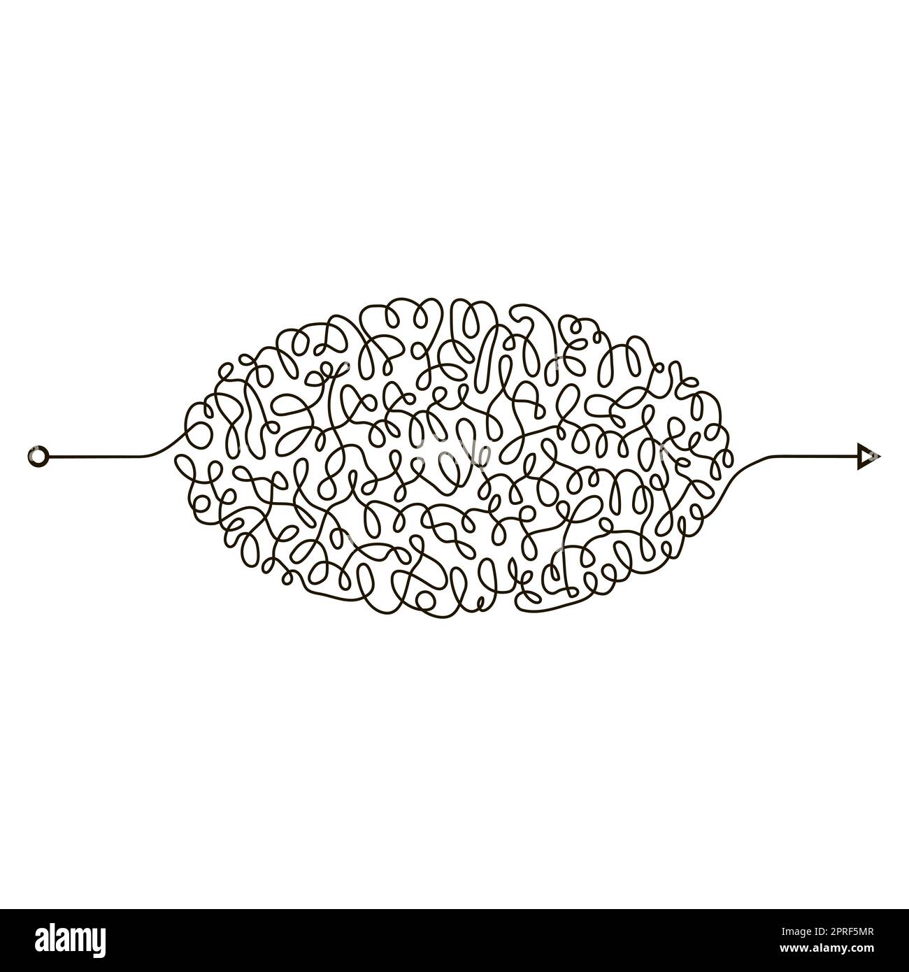 Chaotic Doodle. Thread Clew Knot. Insane Messy Line. Complicated Clew ...
