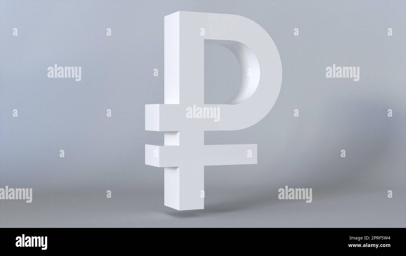 3D Ruble Sign Stock Photo - Alamy
