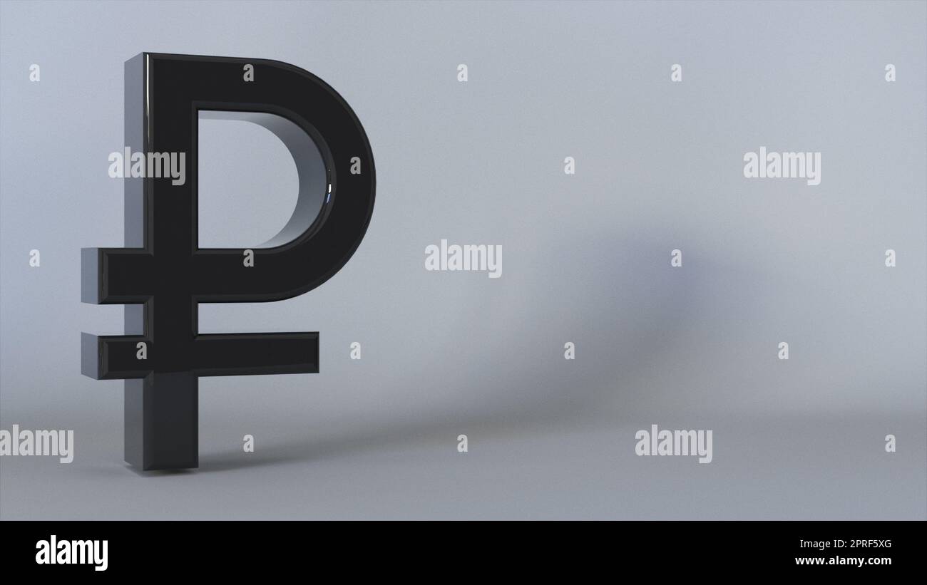 3D Ruble Sign Stock Photo - Alamy