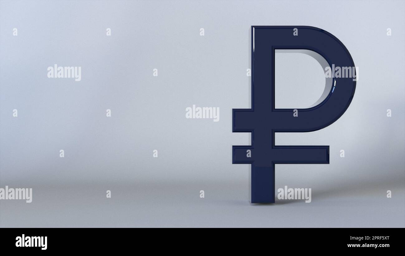 3D Ruble Sign Stock Photo - Alamy