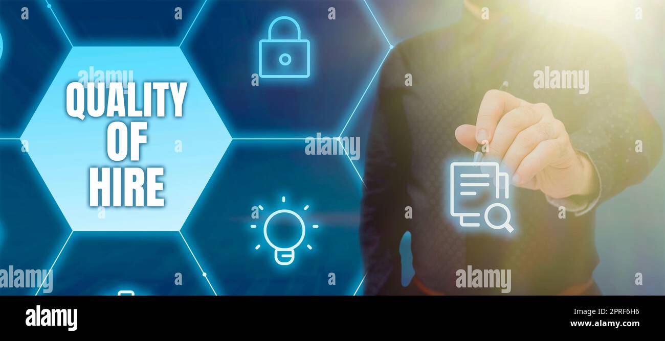 Conceptual caption Quality Of Hire. Business concept Good professionals ...