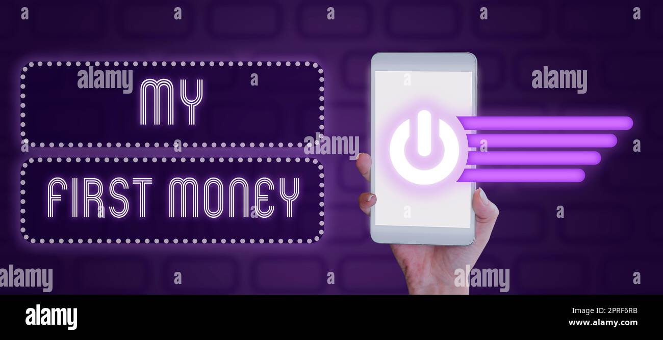 Writing displaying text My First Money. Business concept Starting ...