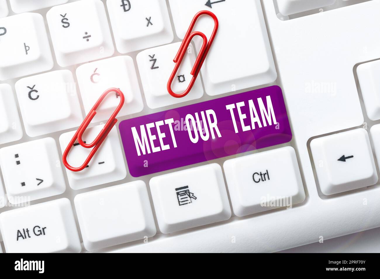 Conceptual caption Meet Our Team. Word for Presentation of a teamwork ...