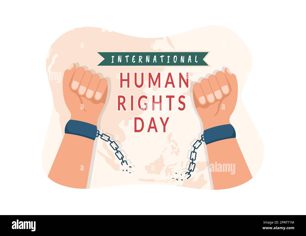 Human Rights Day Template Hand Drawn Flat Cartoon Illustration with ...