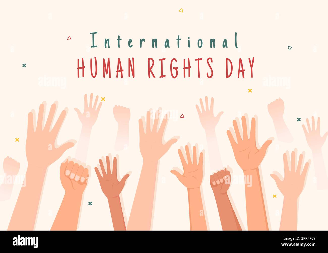 Human Rights Day Template Hand Drawn Flat Cartoon Illustration with ...