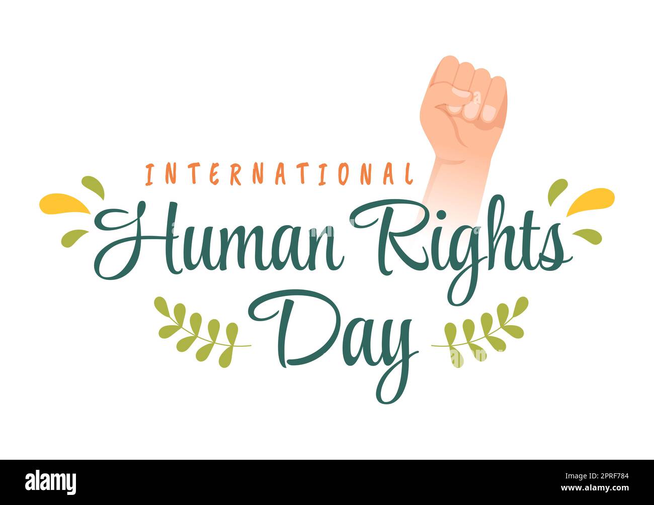 Human Rights Day Template Hand Drawn Flat Cartoon Illustration with ...