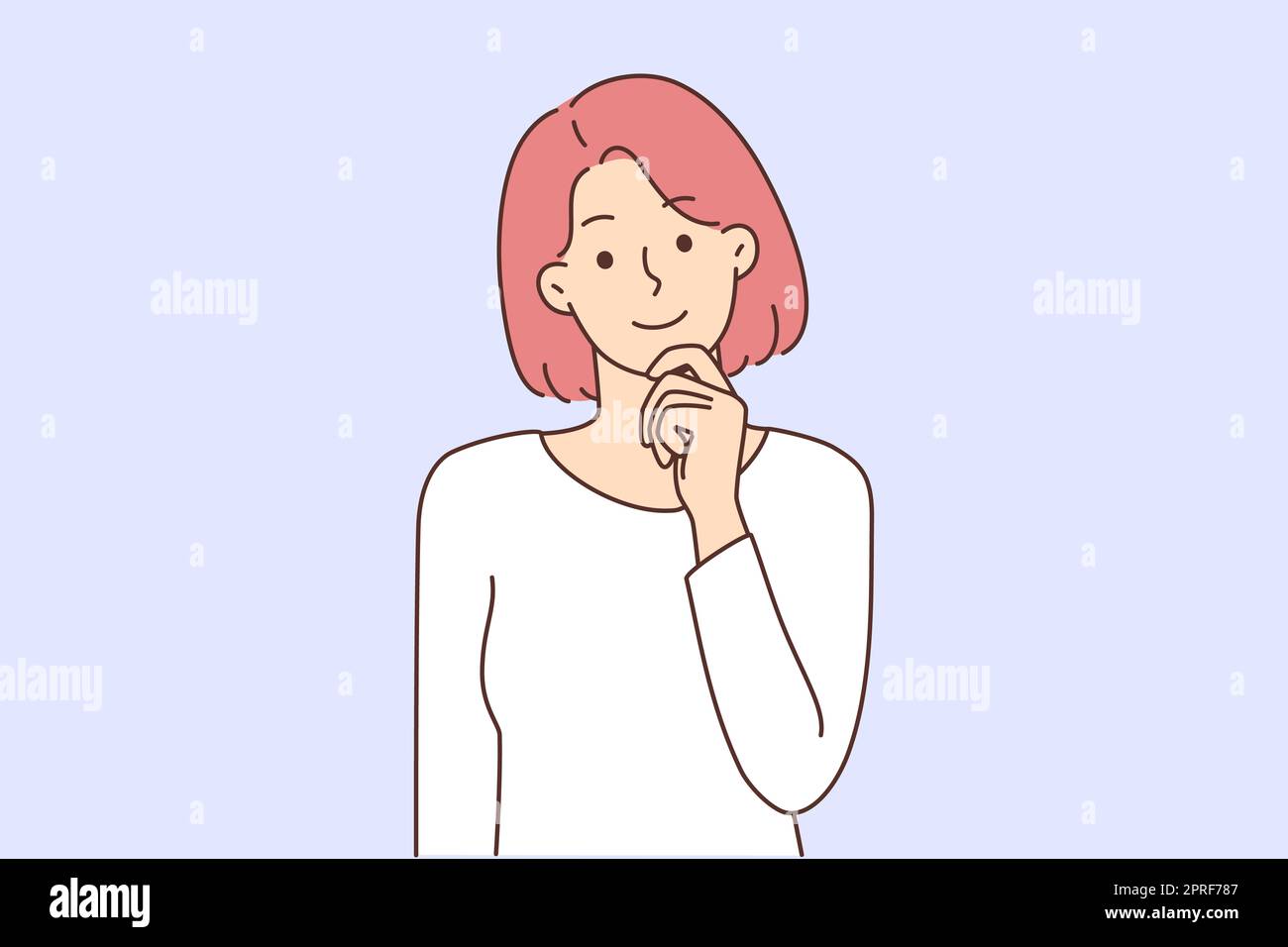 Woman make hand gesture thinking of problem solution. Young female ...