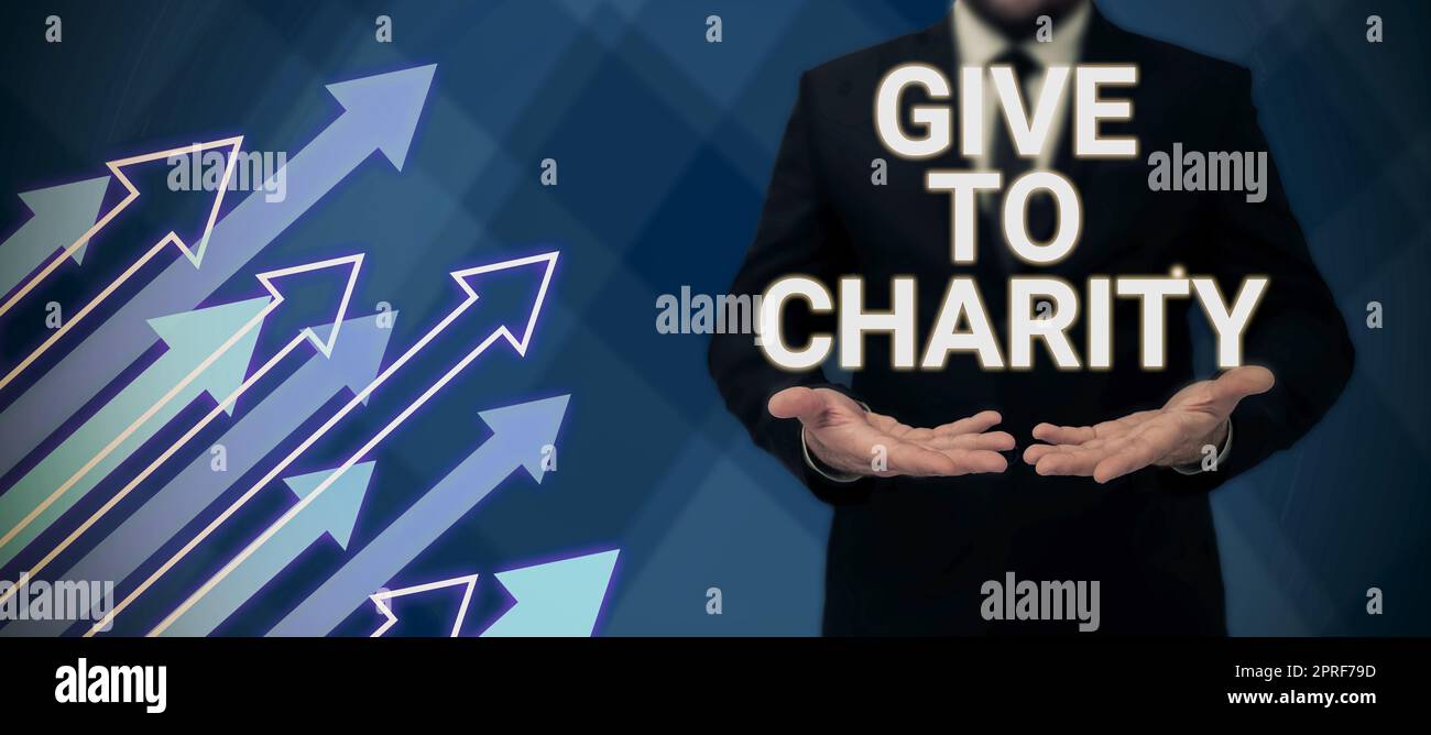 Text showing inspiration Give To Charity. Word Written on Donate giving ...
