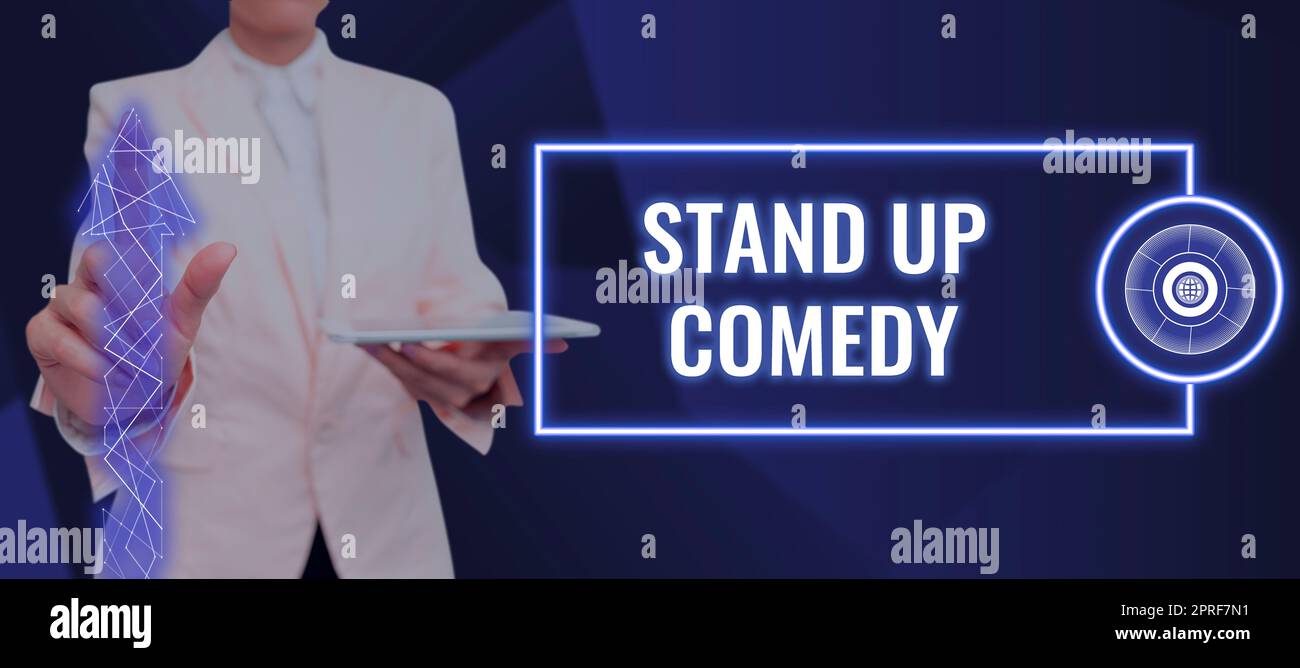 Conceptual caption Stand Up Comedy. Business showcase Comedian ...