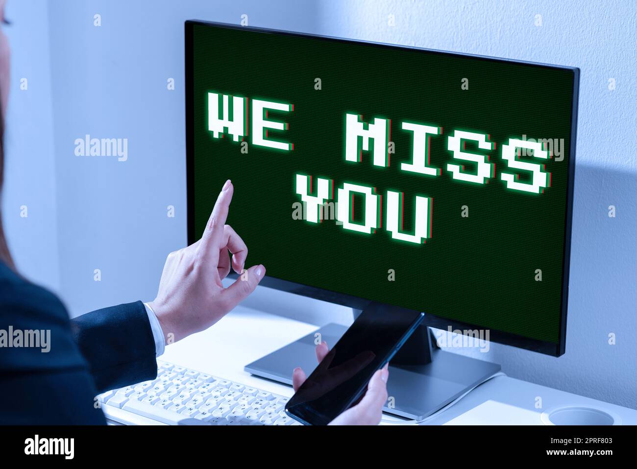 Sign displaying We Miss You. Business concept Feeling sad because you ...