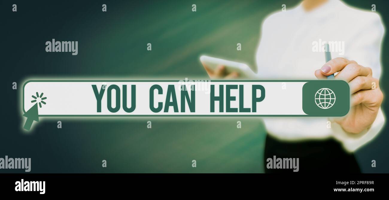 Text showing inspiration You Can Help. Concept meaning Be a volunteer ...