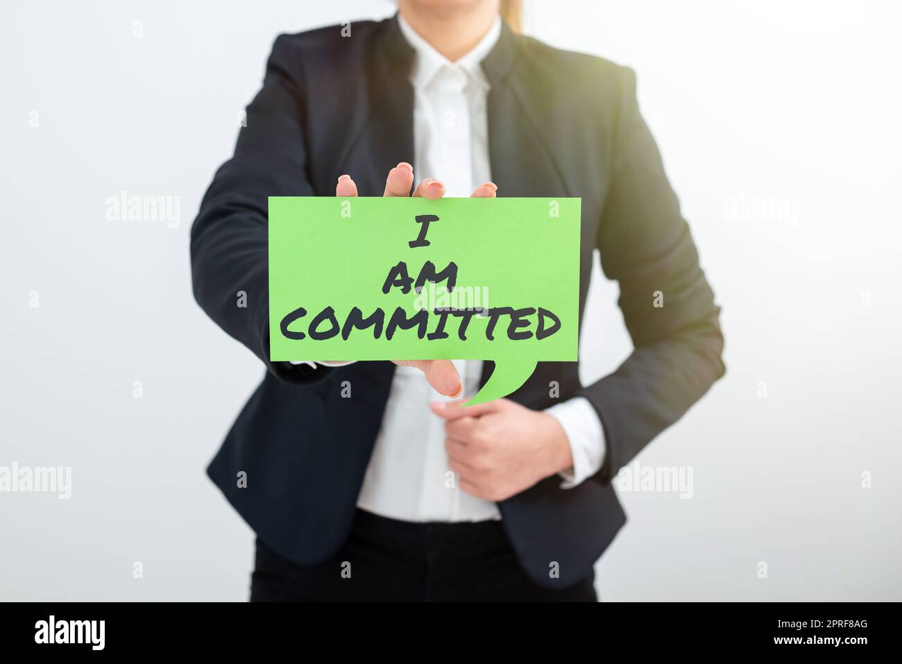 Hand writing sign I Am Committed. Business approach To be engage with a ...