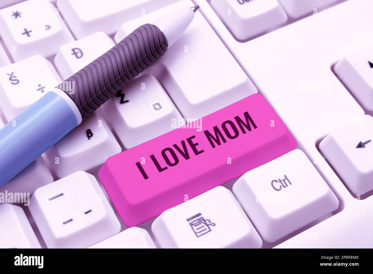 Hand writing sign I Love Mom. Word Written on Good feelings about my ...