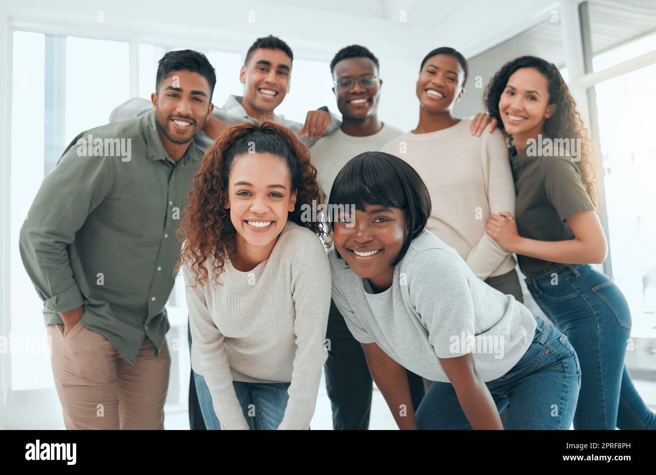 This is the smile of sober folks. a diverse group of people standing ...