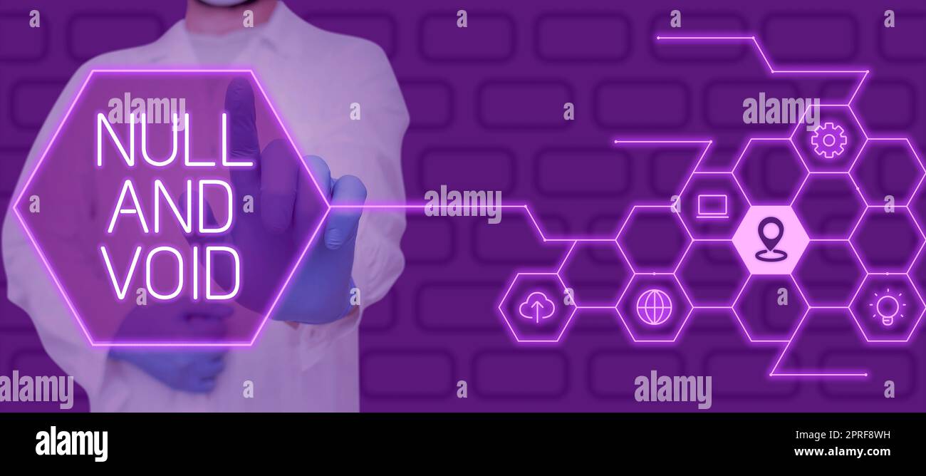 Text showing inspiration Null And Void. Business showcase Cancel a ...