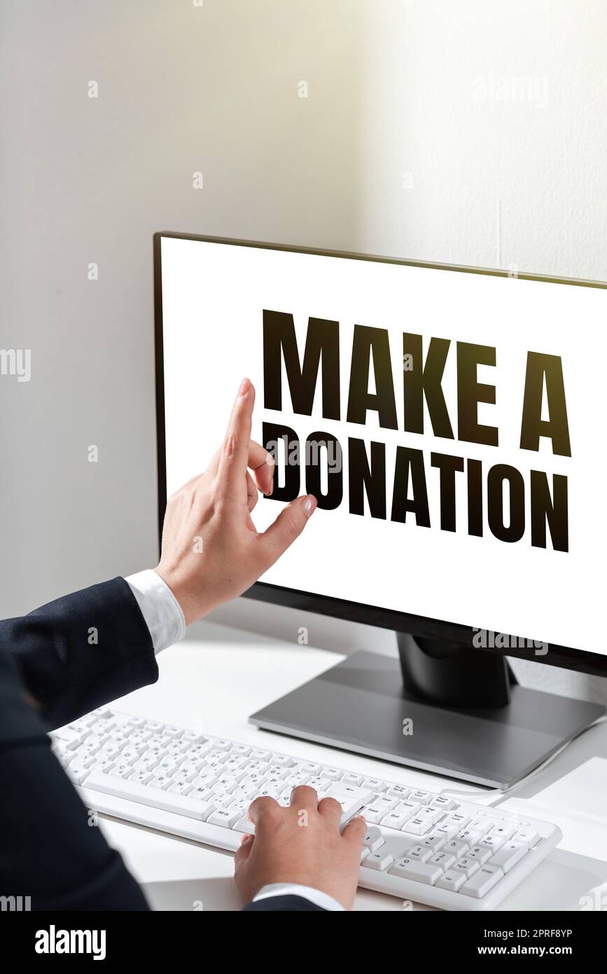 Text showing inspiration Make A Donation. Business approach Donate ...