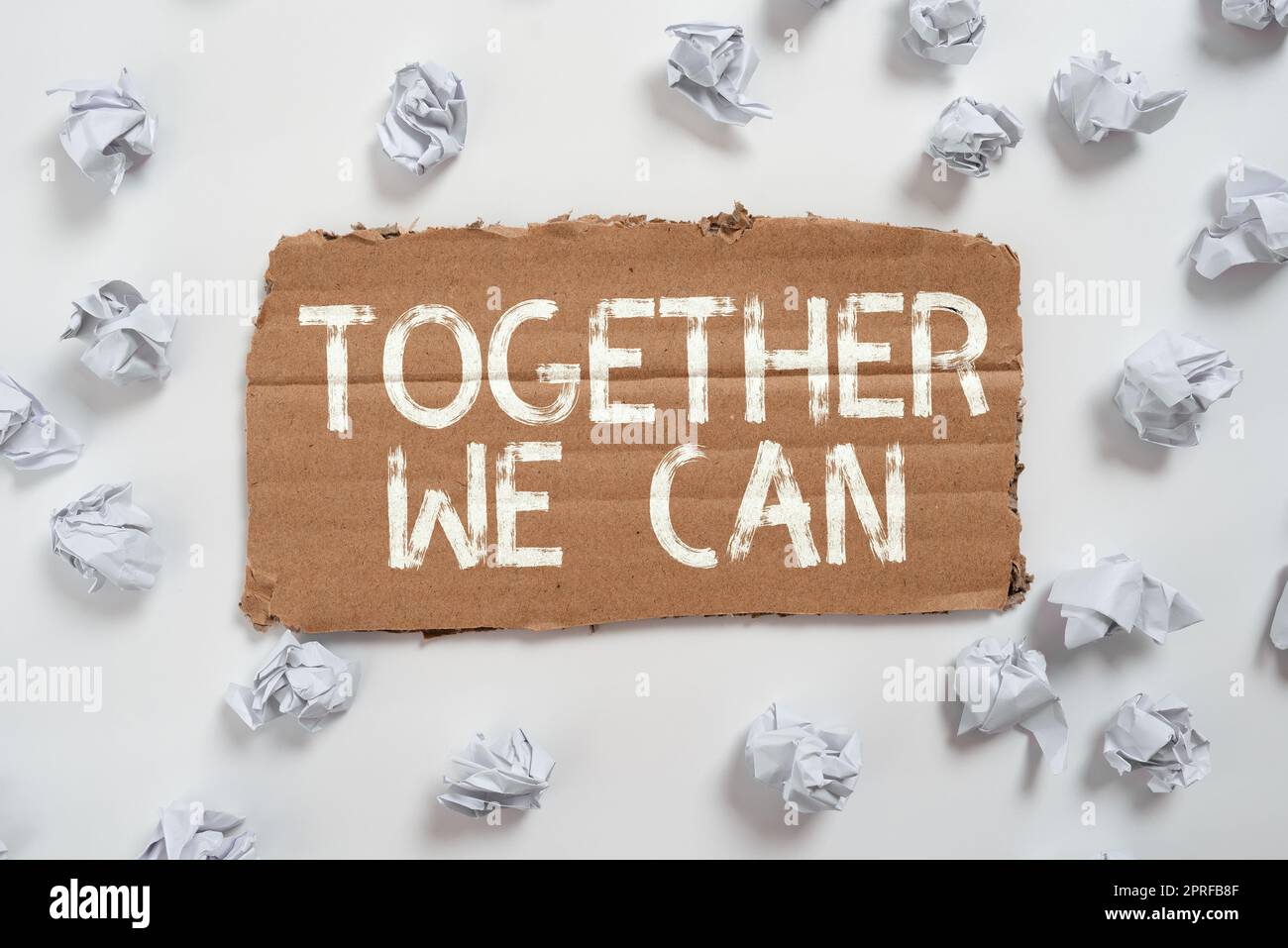 Hand writing sign Together We Can. Business approach Unity can makes ...