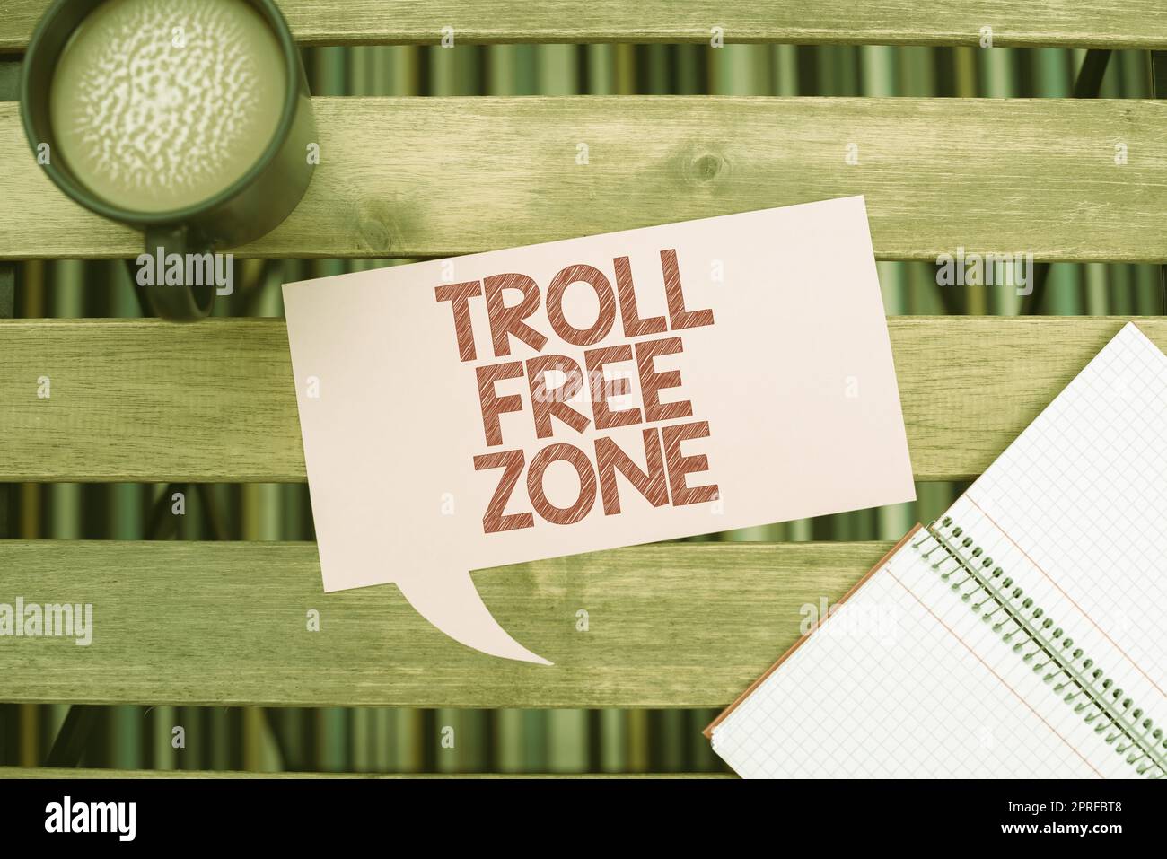 Conceptual caption Troll Free Zone. Concept meaning Social network ...