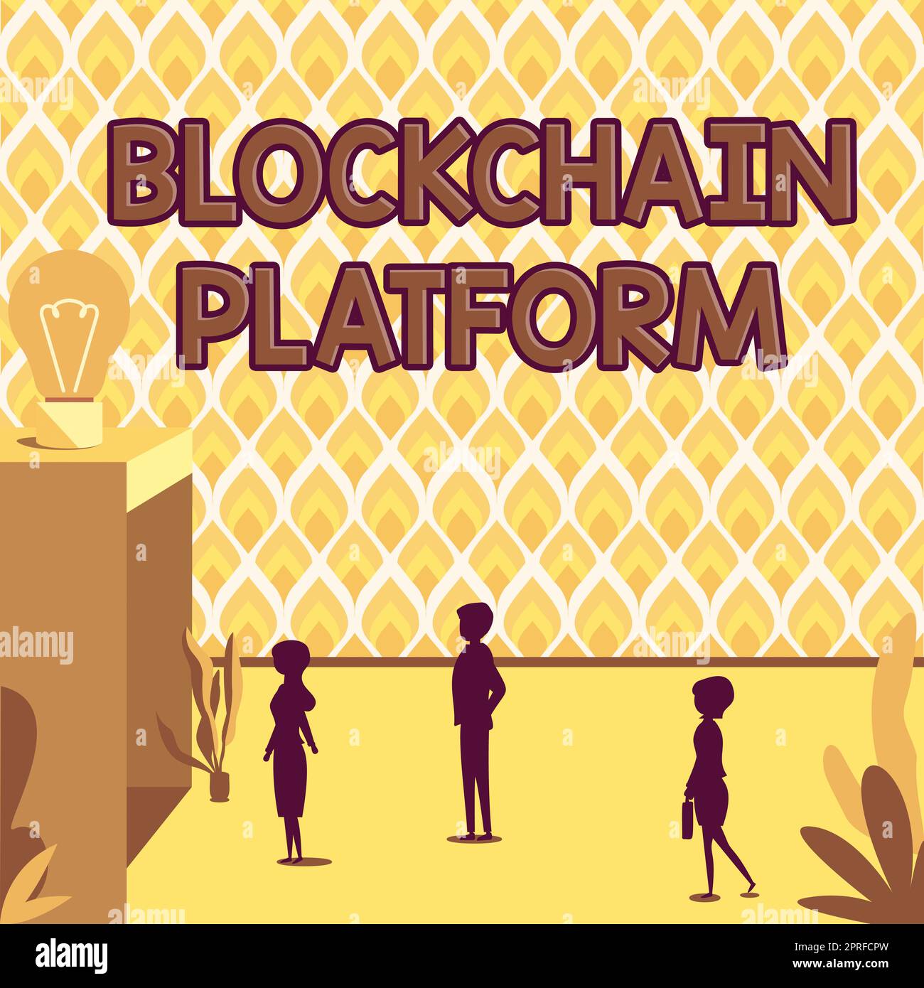 Text caption presenting Blockchain Platform. Conceptual photo ...