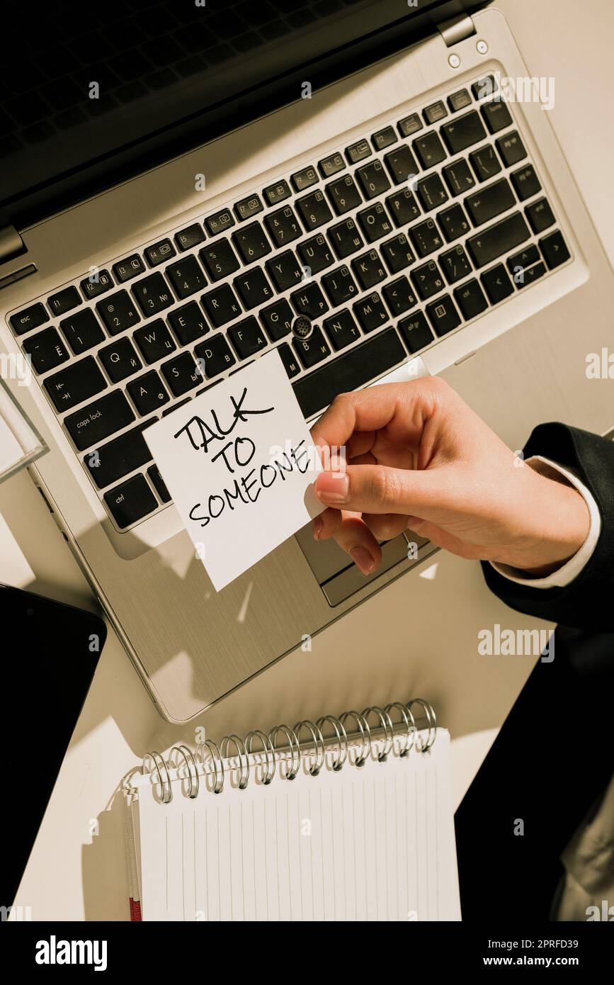 Handwriting text Talk To Someone. Word Written on Chat with other ...