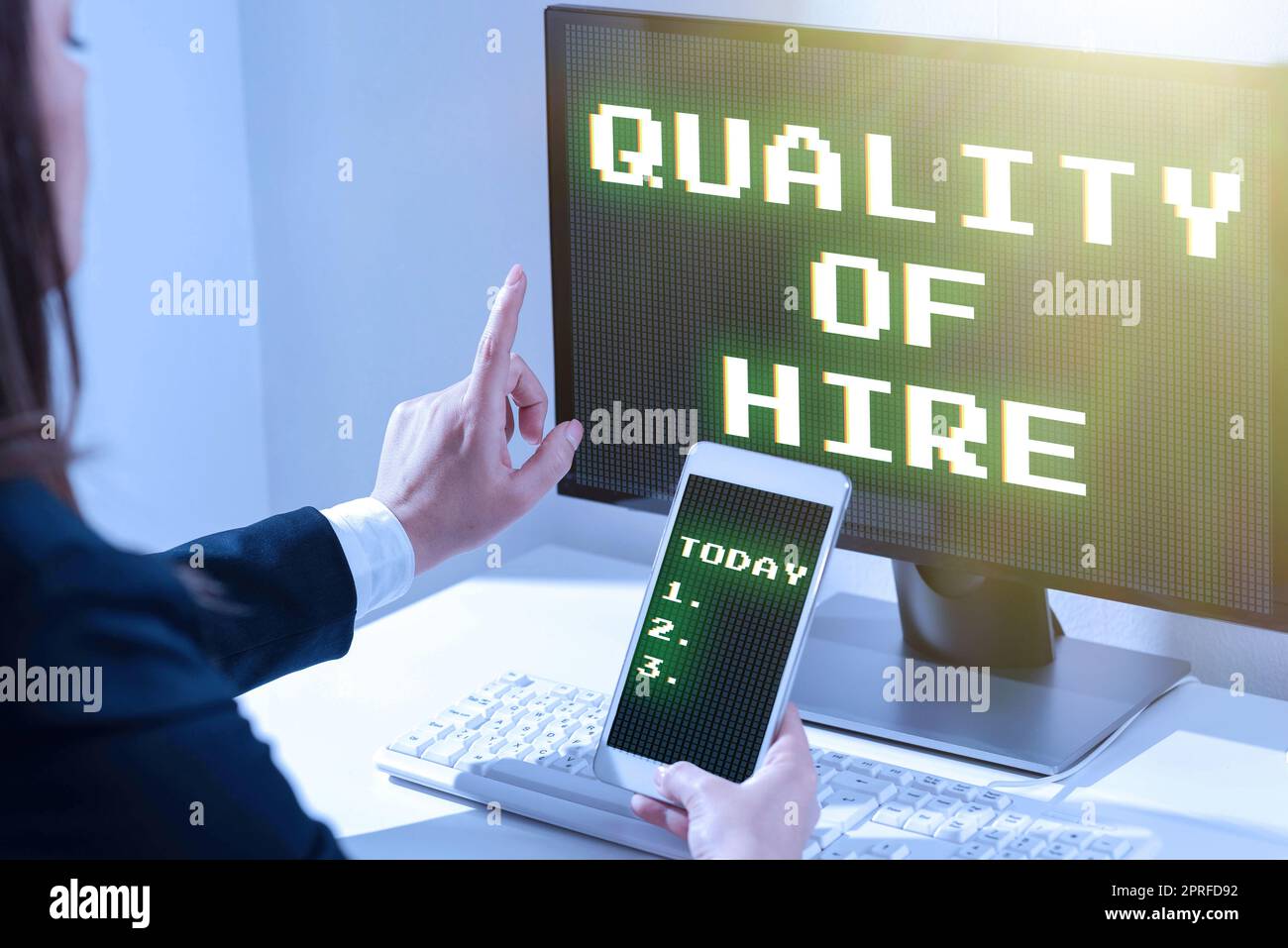 Conceptual caption Quality Of Hire. Concept meaning Good professionals ...