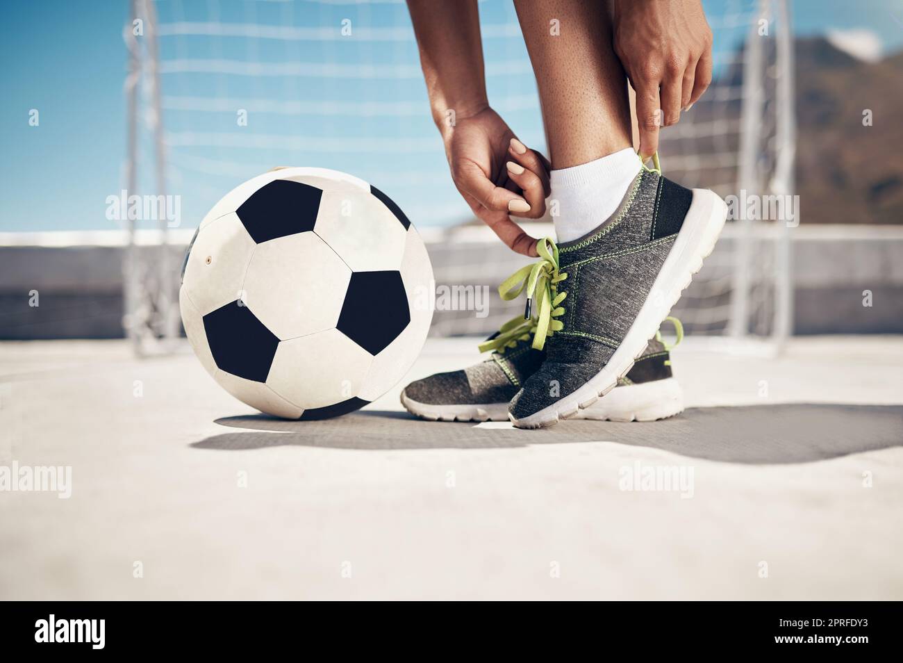 Soccer football player standing feet hi-res stock photography and ...