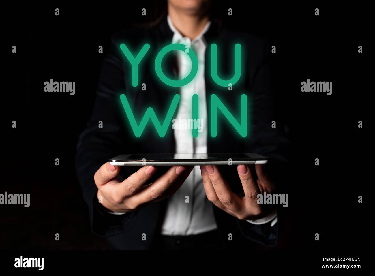 Text caption presenting You Win, Concept meaning be first in school ...