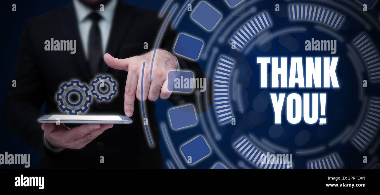 Writing displaying text Thank You, Internet Concept replaying on ...