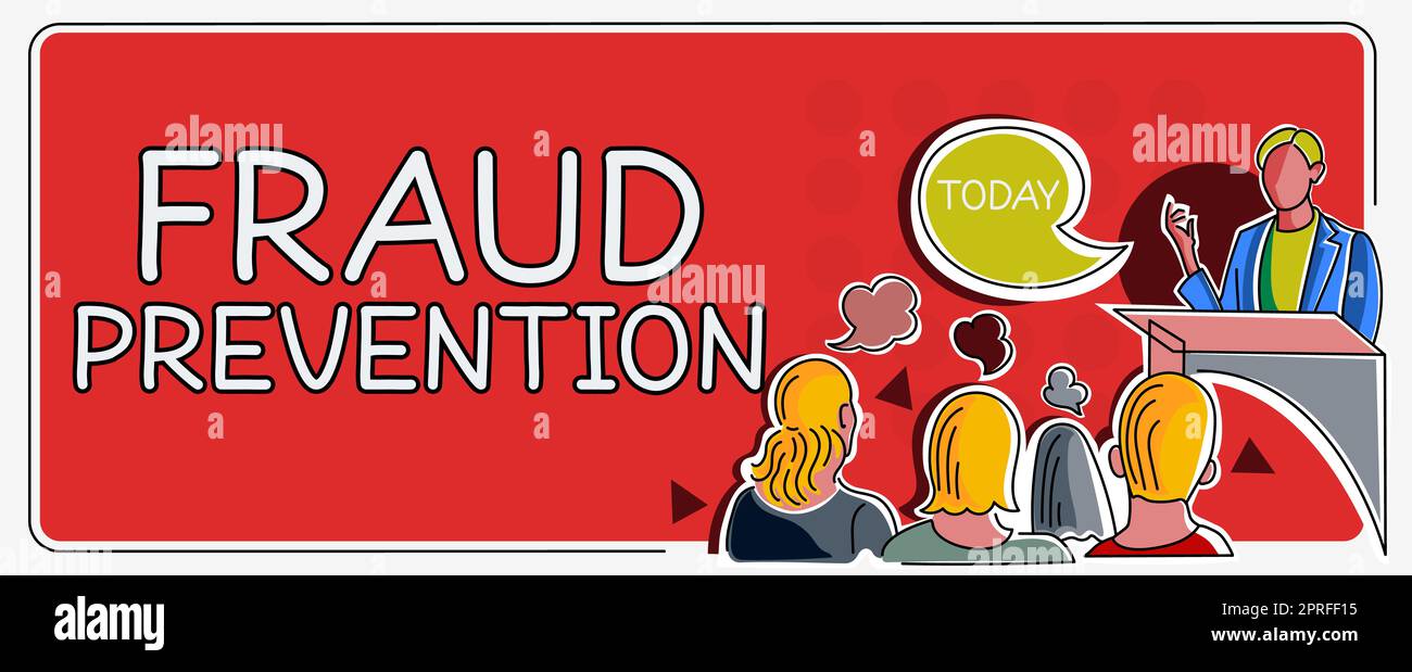 Hand writing sign Fraud Prevention, Word for to secure the enterprise ...