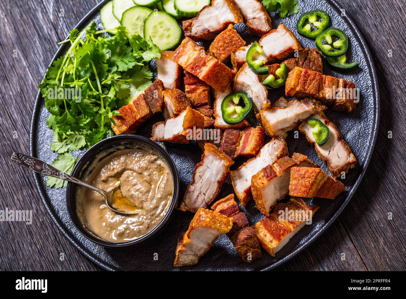 Lechon Kawali, filipino crispy fried pork belly with liver sauce ...