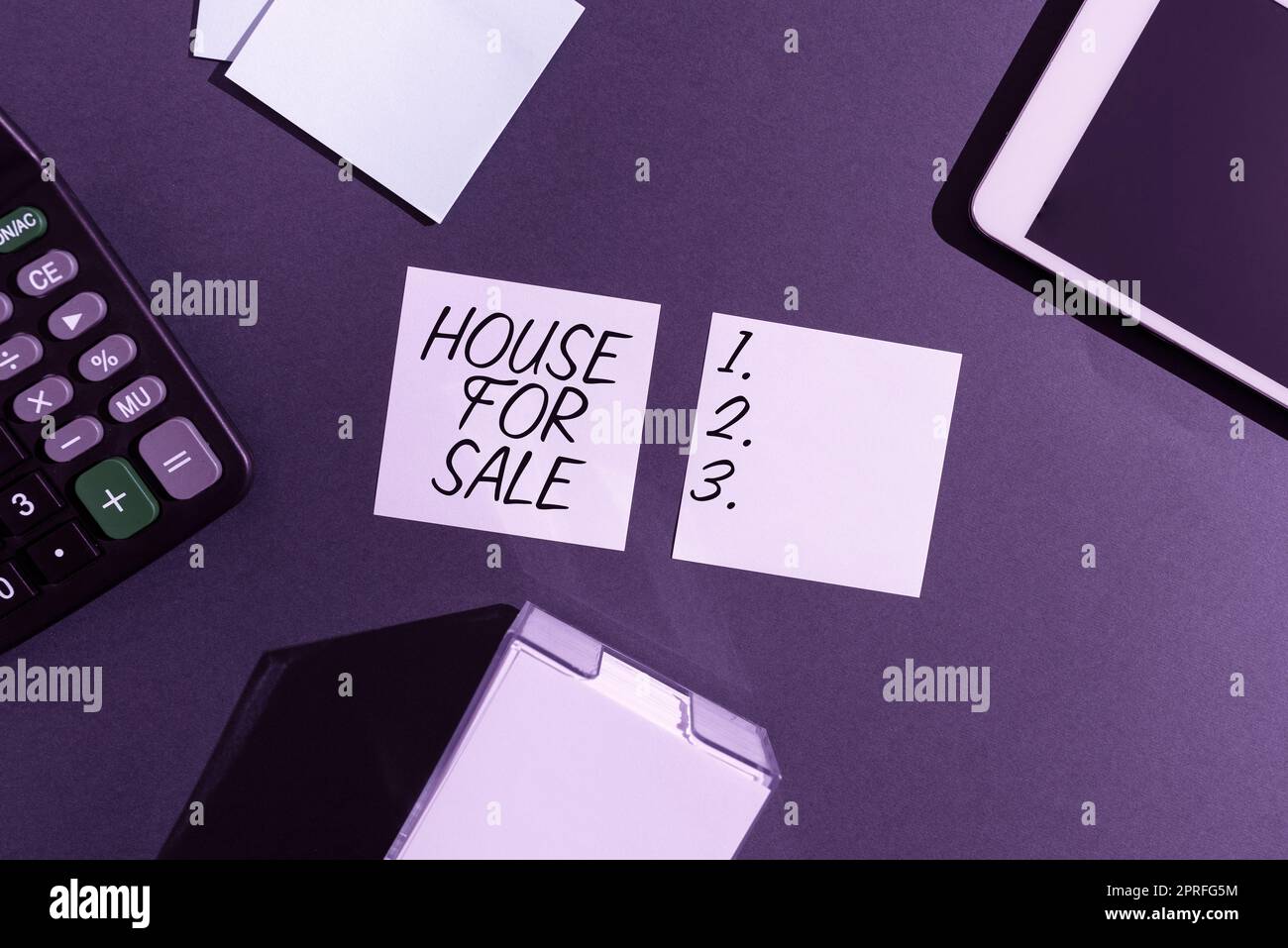 Text sign showing House For Sale. Word Written on Real estate property ...