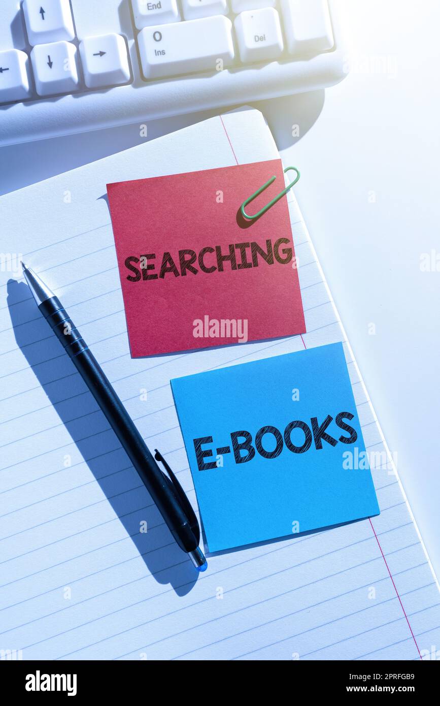 Text caption presenting Searching E Booksquestion. Business showcase ...