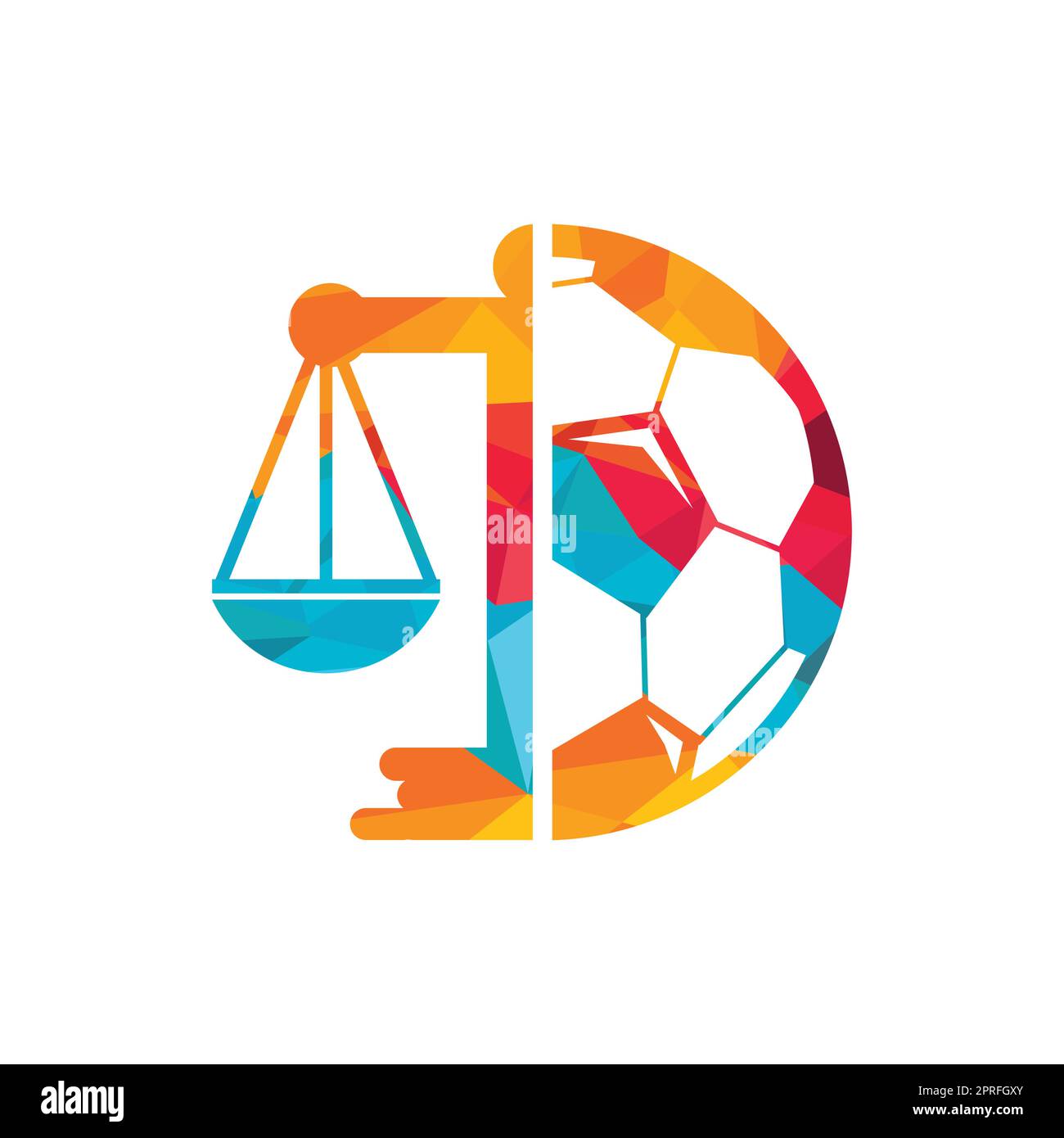 Soccer law vector logo design. Soccer ball and law balance icon design ...