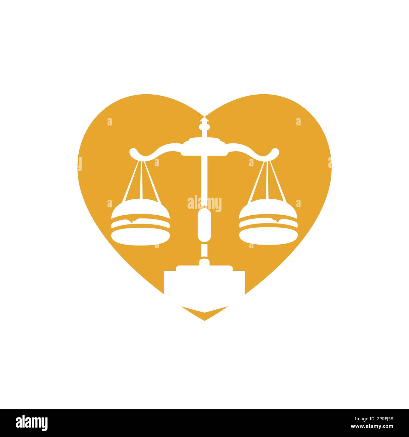 Food law vector logo design template. Law balance and burger icon ...