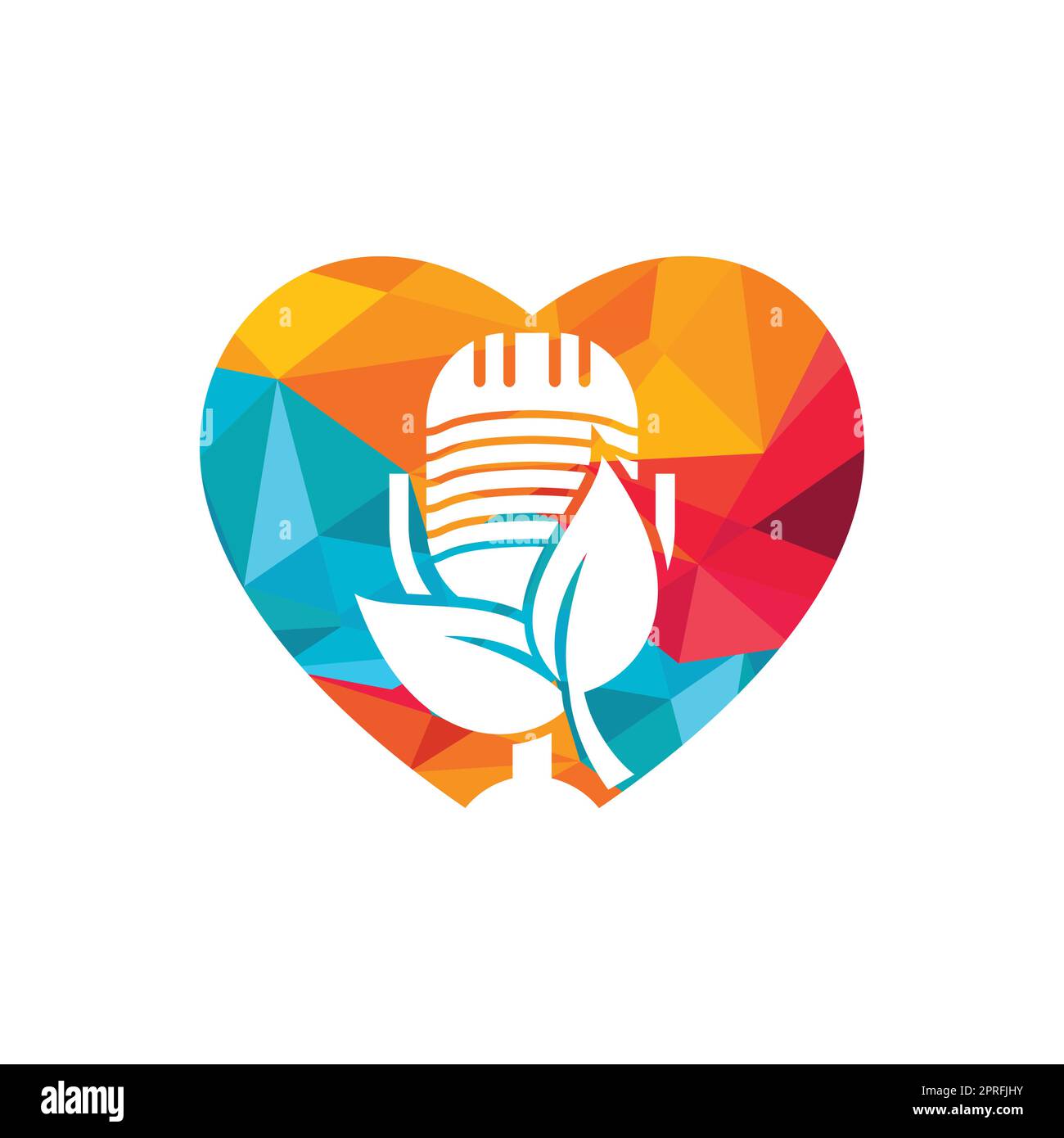 Podcast leaf nature ecology vector logo design. Podcast talk show logo ...