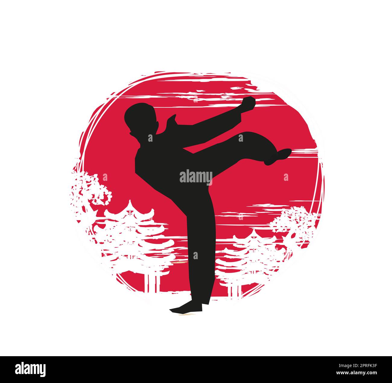 Creative abstract illustration of karate fighter Stock Photo - Alamy