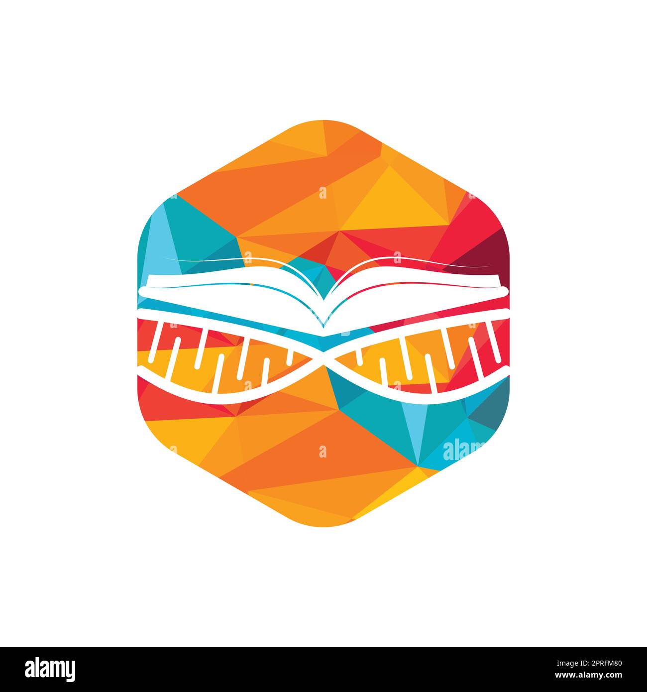 DNA book vector logo design. Genetical book vector logo template Stock ...