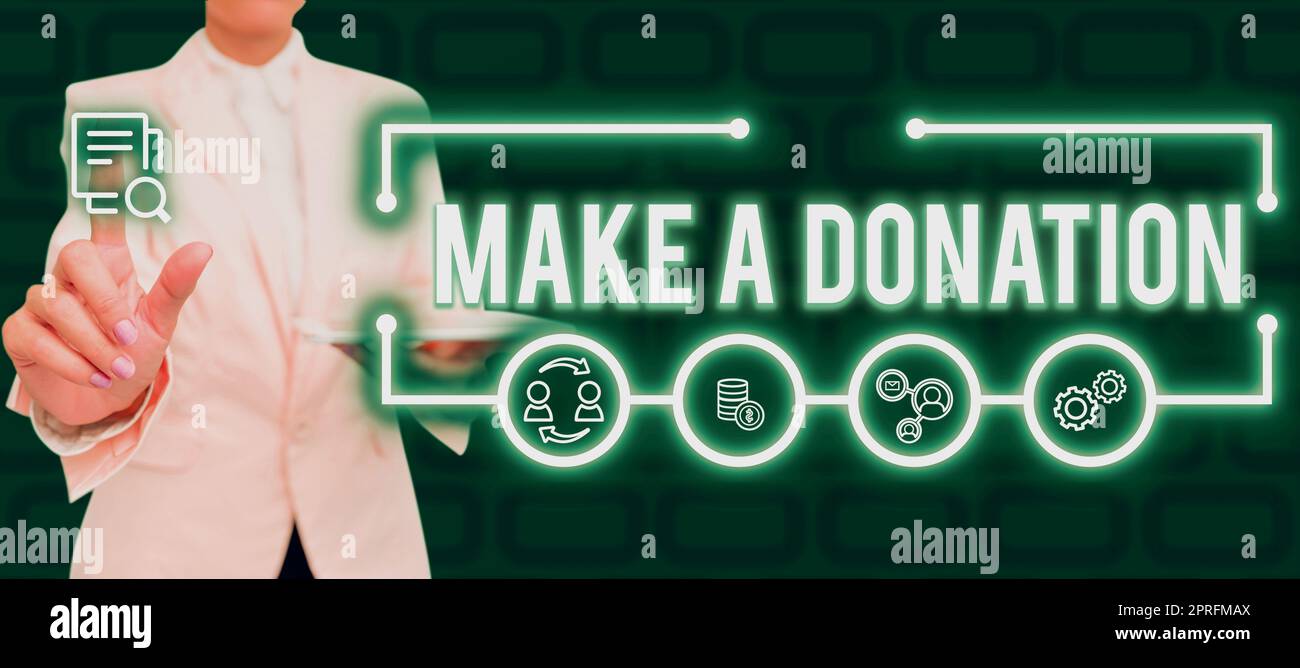Sign displaying Make A Donation. Internet Concept Donate giving things ...
