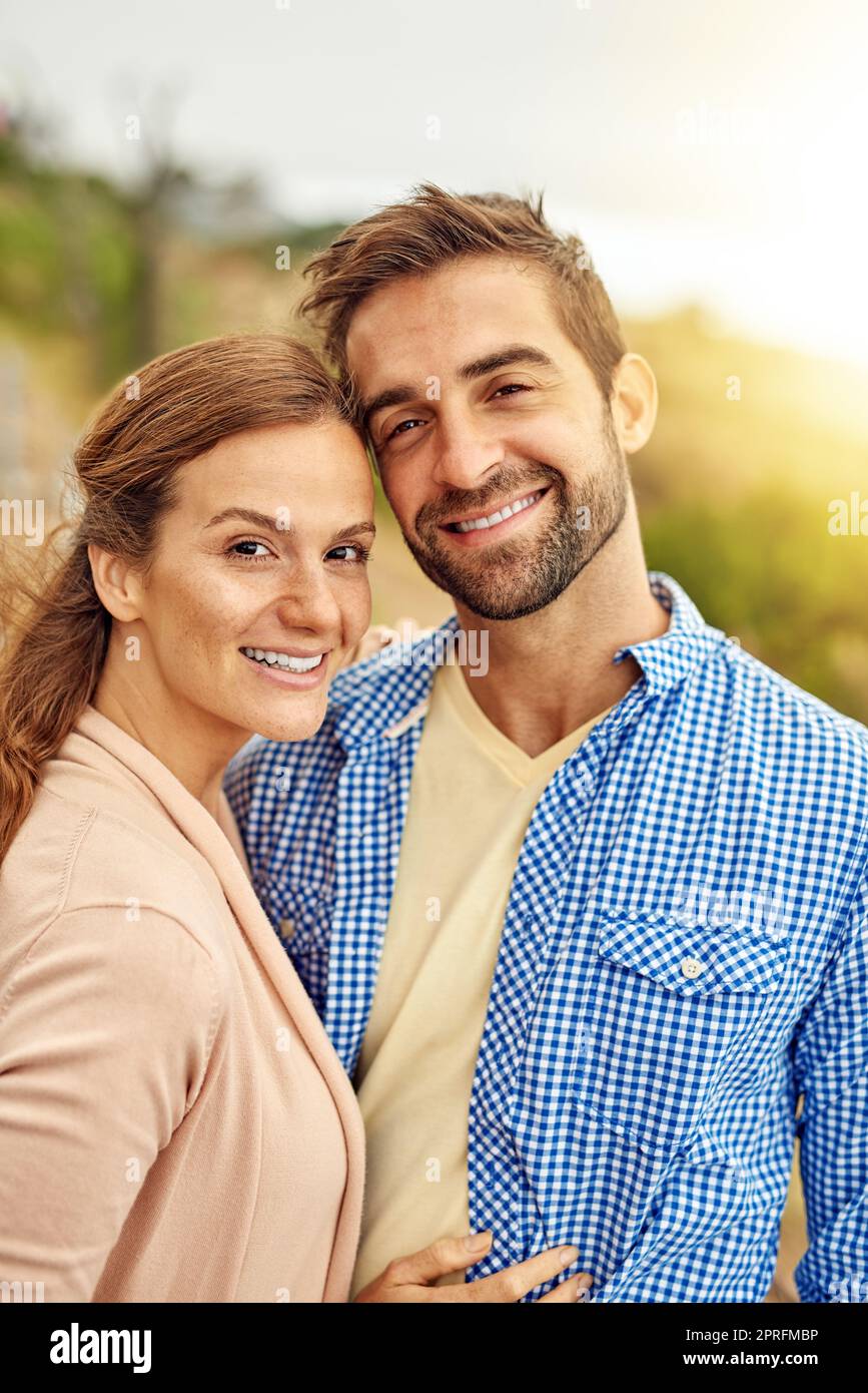 They couldnt get any closer. a loving couple spending some time ...